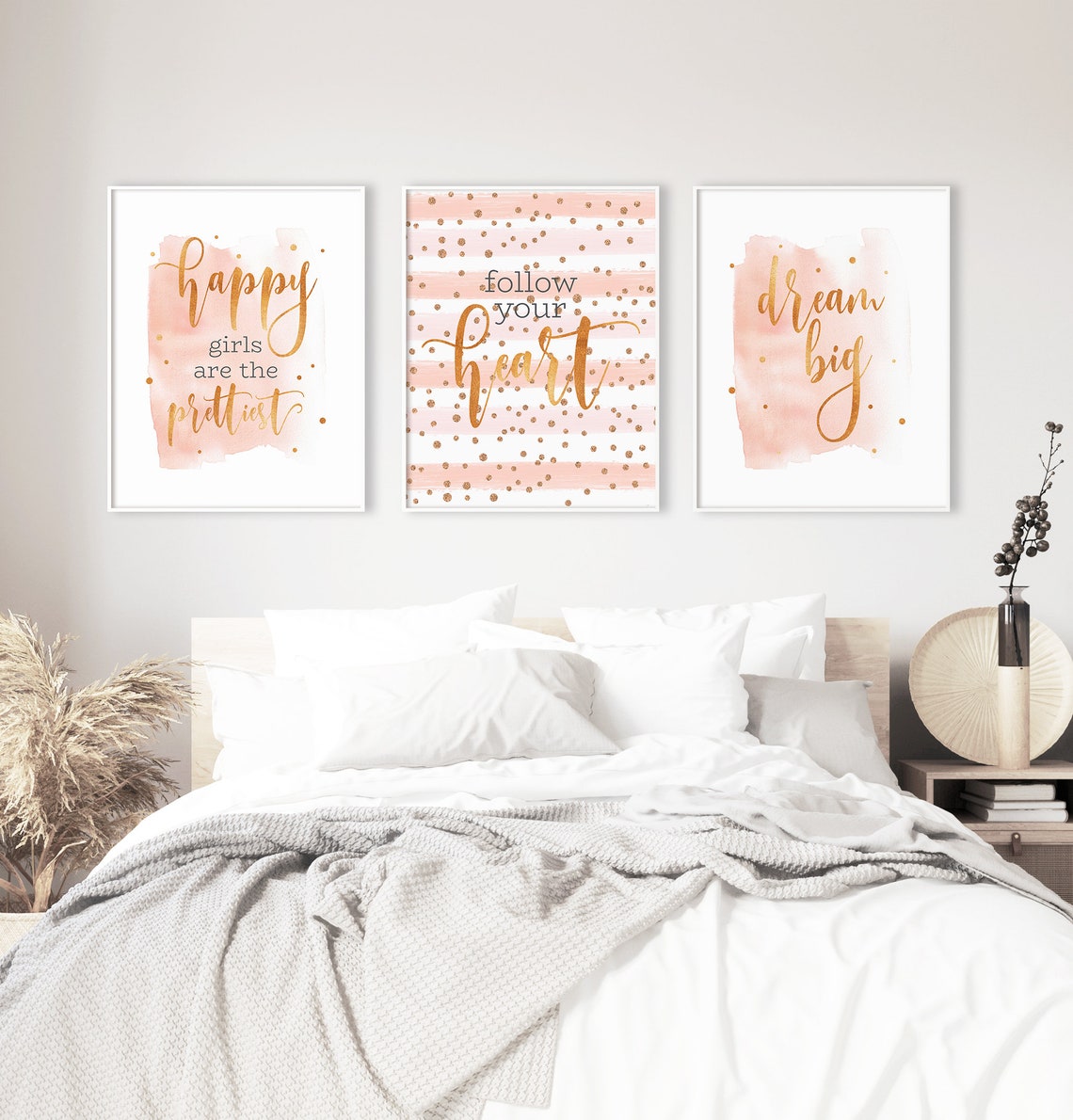 Girl Bedroom Prints Over the Bed Decor Teenage Girl Wall Art | Etsy UK