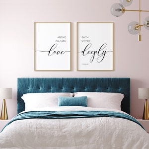 Above All Else Love Each Other Deeply, Christian Wall Art, Christian ...