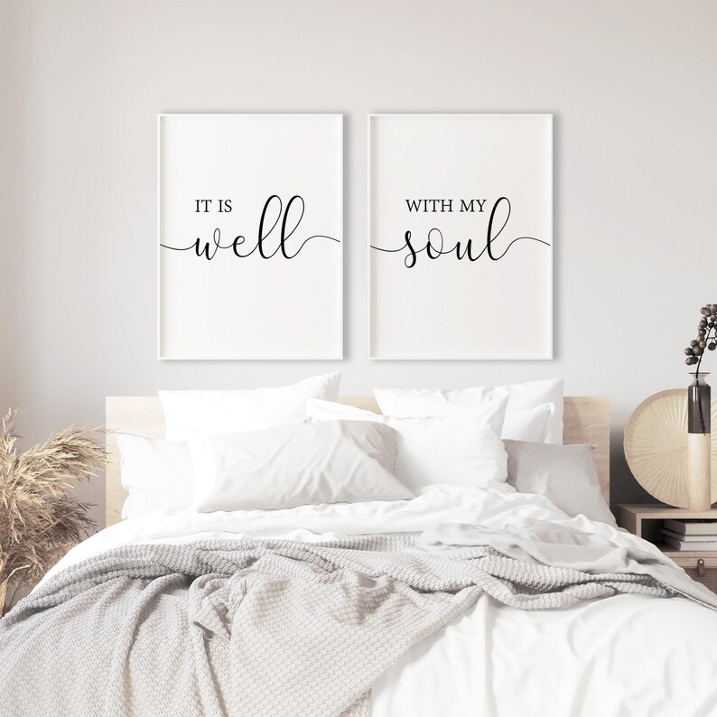 It is Well With My Soul Print Bible Verse, Christian Wall Art, Bedroom ...