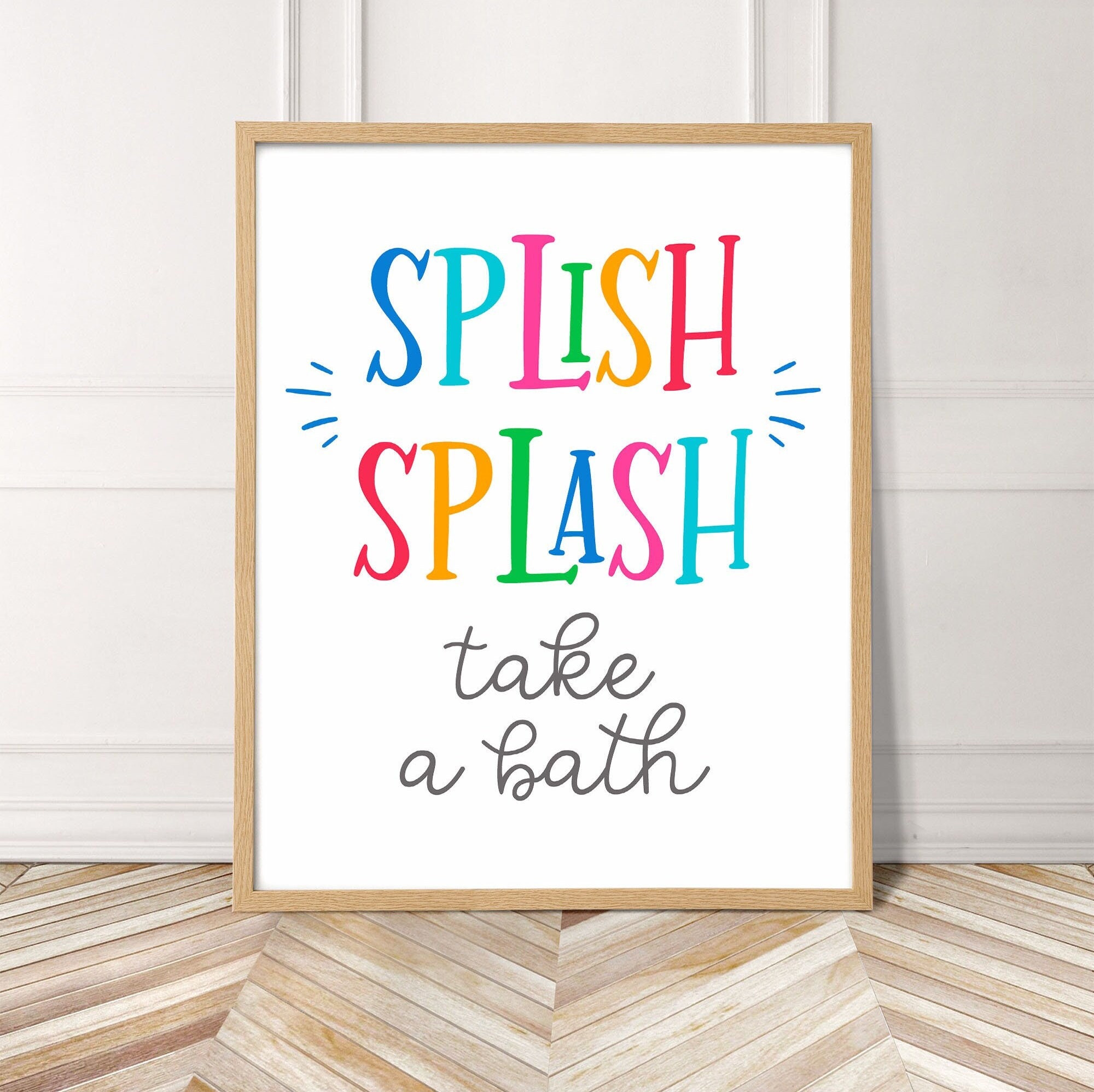 Splish Splash Take A Bath, Kids Bathroom Decor, Bathroom Print ...