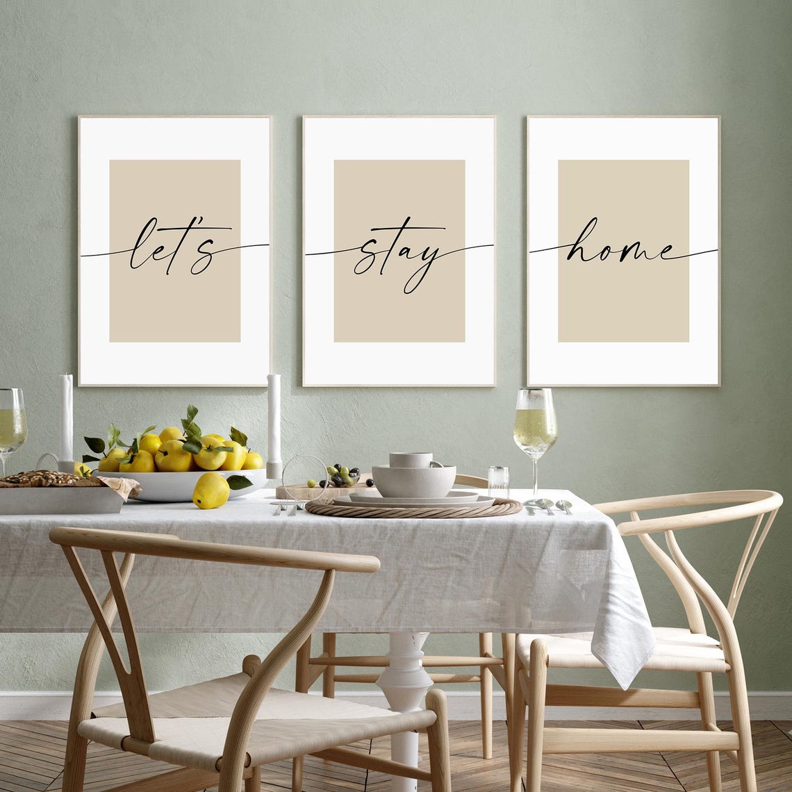 Let's Stay Home, Family Wall Decor Picture Quote Sign, Home Wall Art ...