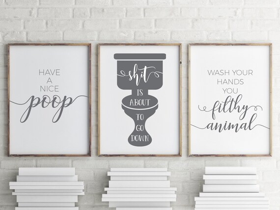 Art & Collectibles Digital Prints Enjoy your poop printable bathroom ...