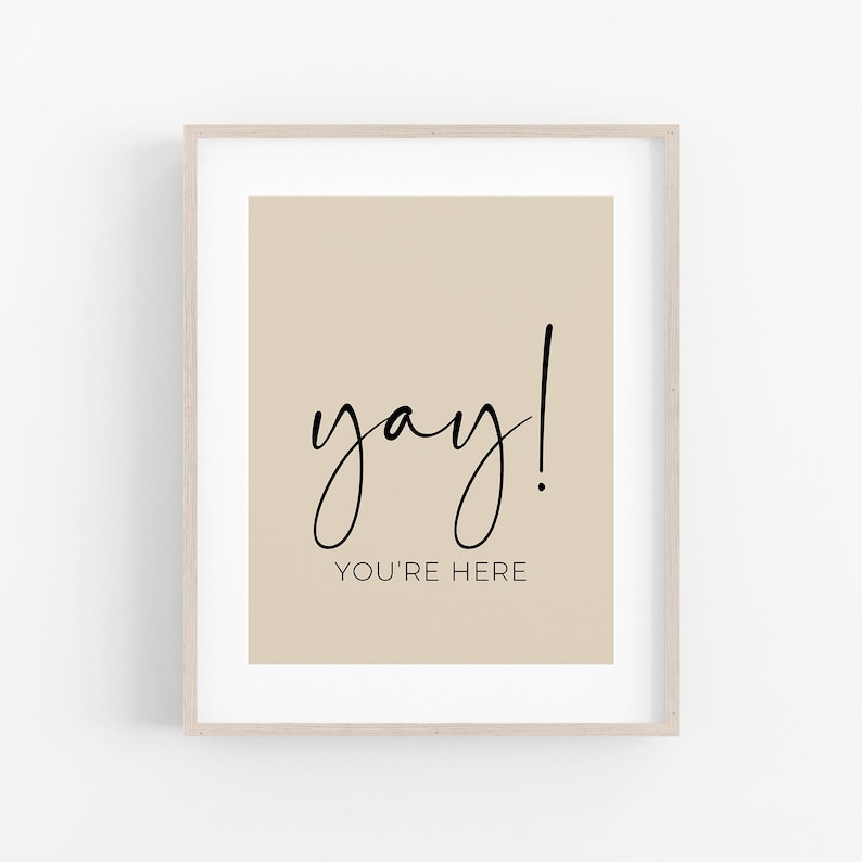 Yay You're Here, Guest Room Wall Decor Above Bed Sign, Guest Room Wall ...