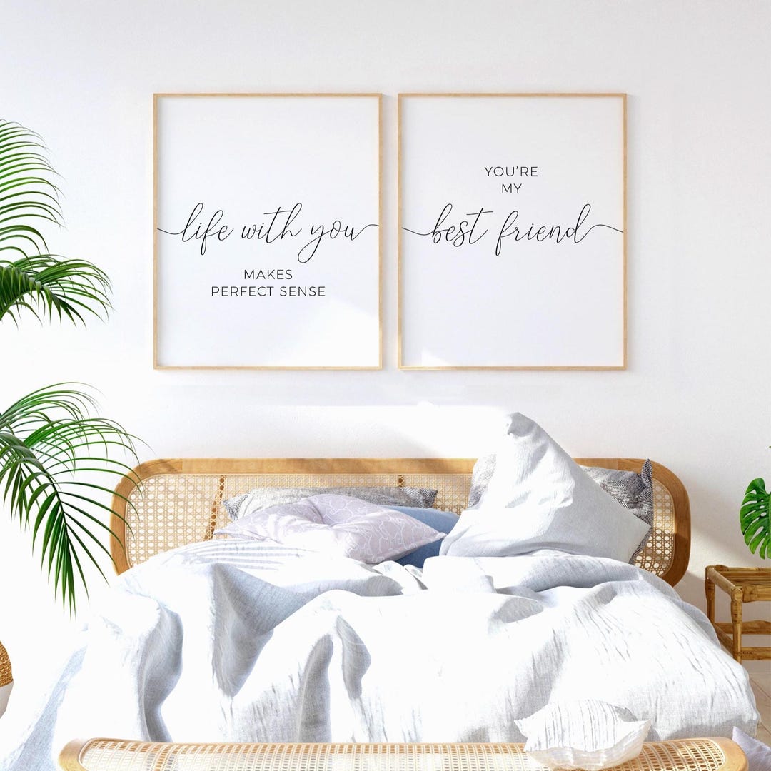 Bedroom Wall Decor Over the Bed Signs Couple Bedroom Prints Set of 2 ...