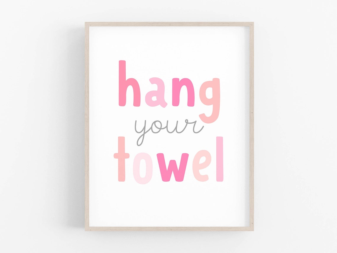 Girl Bathroom Prints Pink Kids Bathroom Wall Art Printable - Etsy