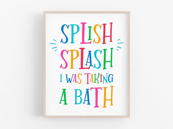 Splish Splash I Was Taking a Bath Rainbow Bathroom Decor | Etsy