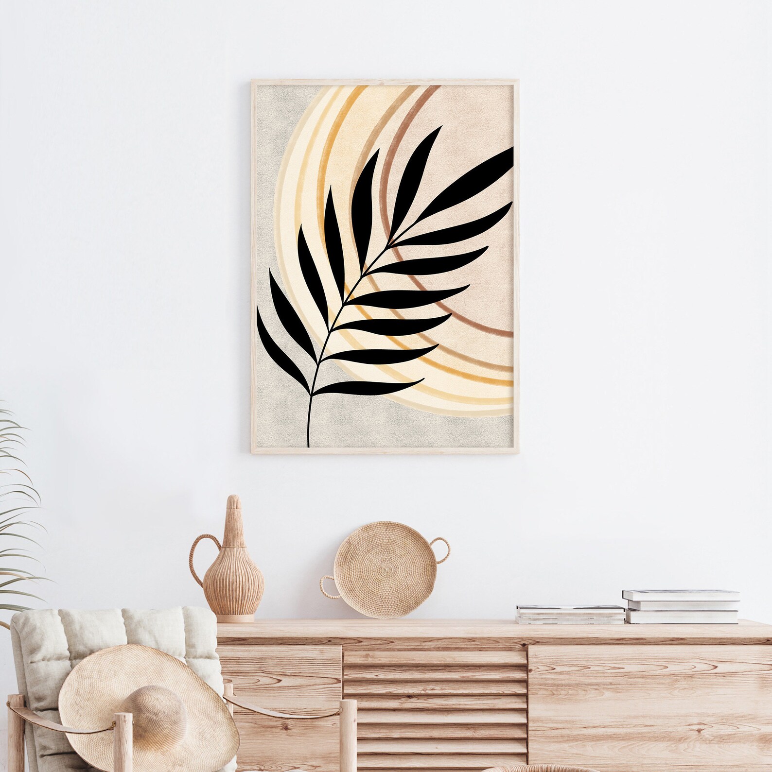 Boho wall art printable neutral colored art botanical | Etsy