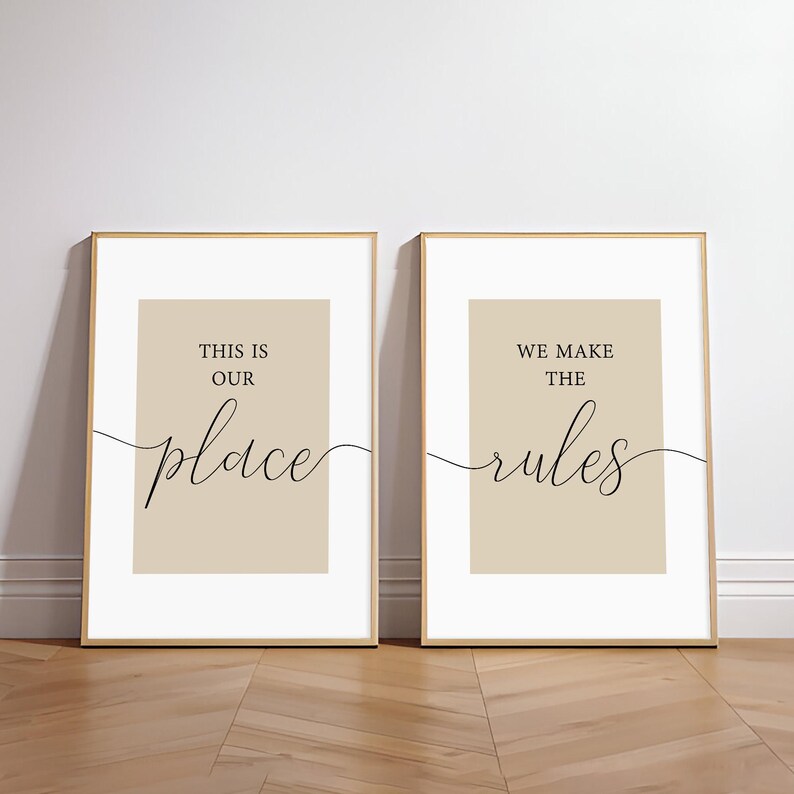 This is Our Place We Make the Rules, Wall Decor Living Room Prints ...