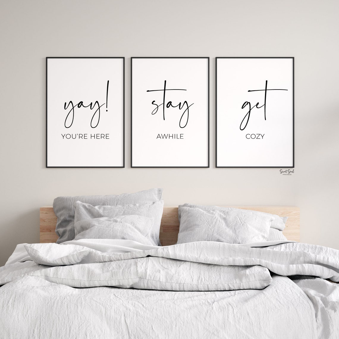Yay You're Here Stay Awhile Get Cozy Guest Room Wall - Etsy