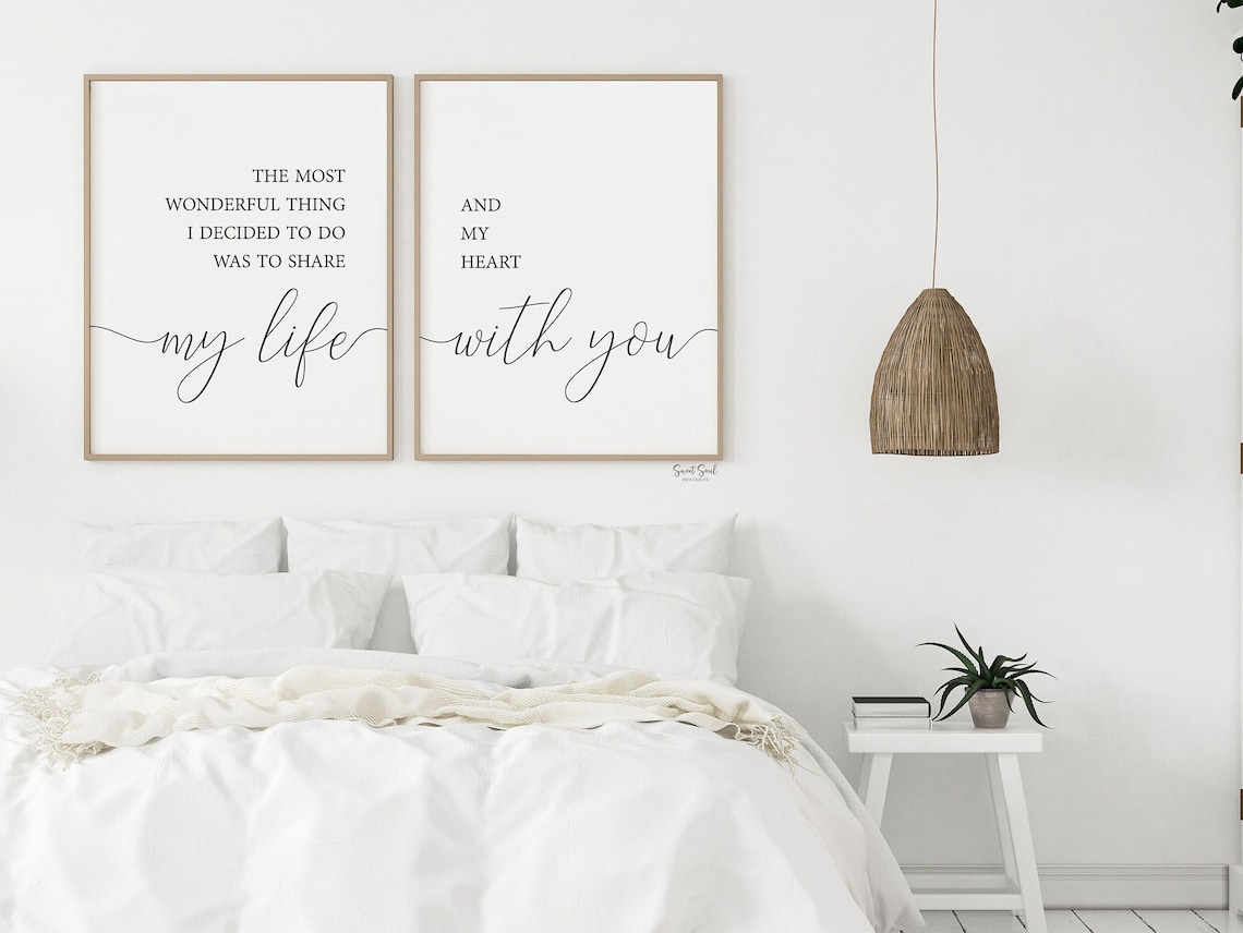Bedroom Wall Decor Over the Bed Signs Couple Bedroom Prints - Etsy