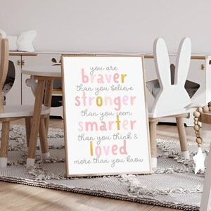 Winnie the Pooh Quote, You Are Braver Than You Believe, Girl Nursery ...
