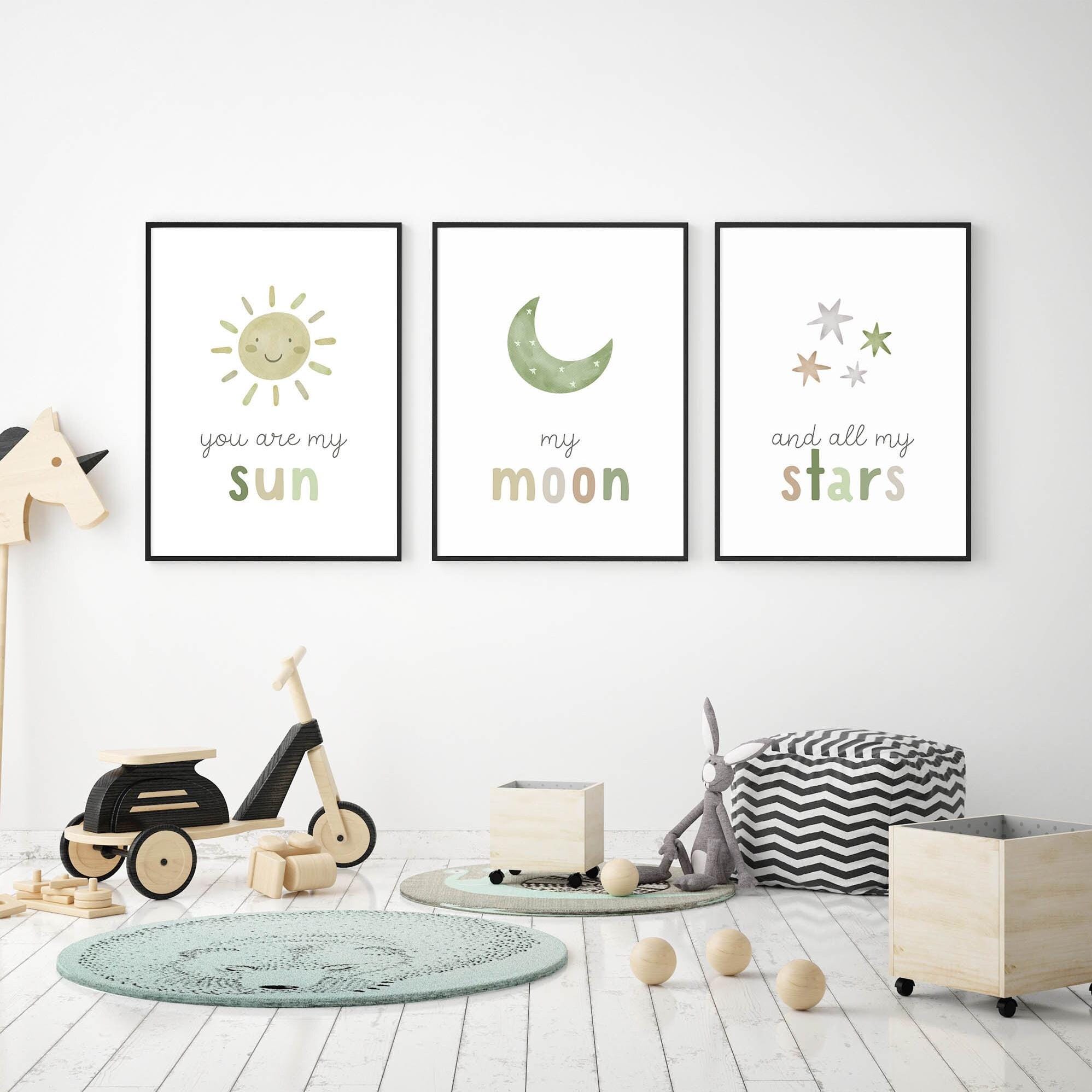 You Are My Sun My Moon and All My Stars, Sage Nursery Wall Art, Green ...