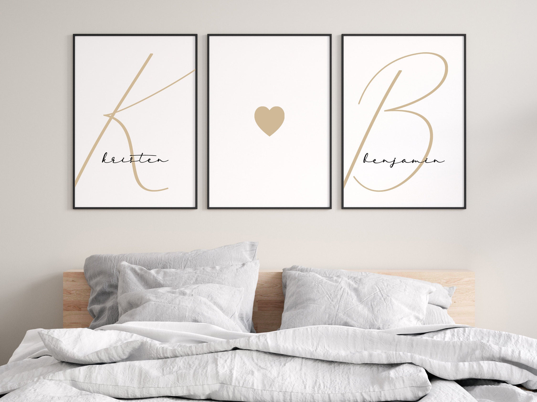 Couple Name Initials Print Master Bedroom Above Bed Art | Etsy Canada