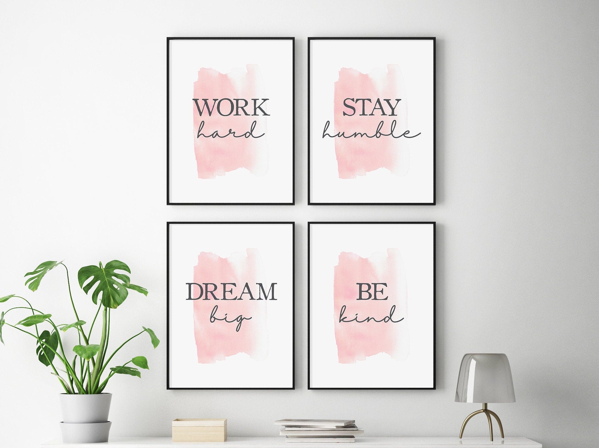 Work Hard Stay Humble Be Kind Inspirational Office Wall | Etsy