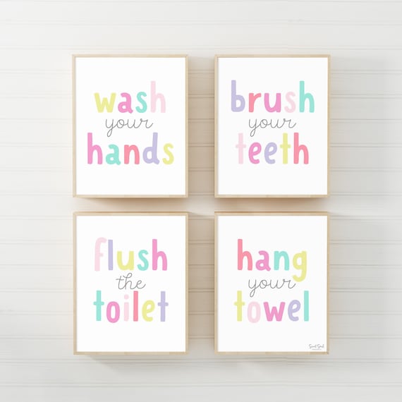 Printable Bathroom Signs For Kids Girl Bathroom Decor Poster Printable