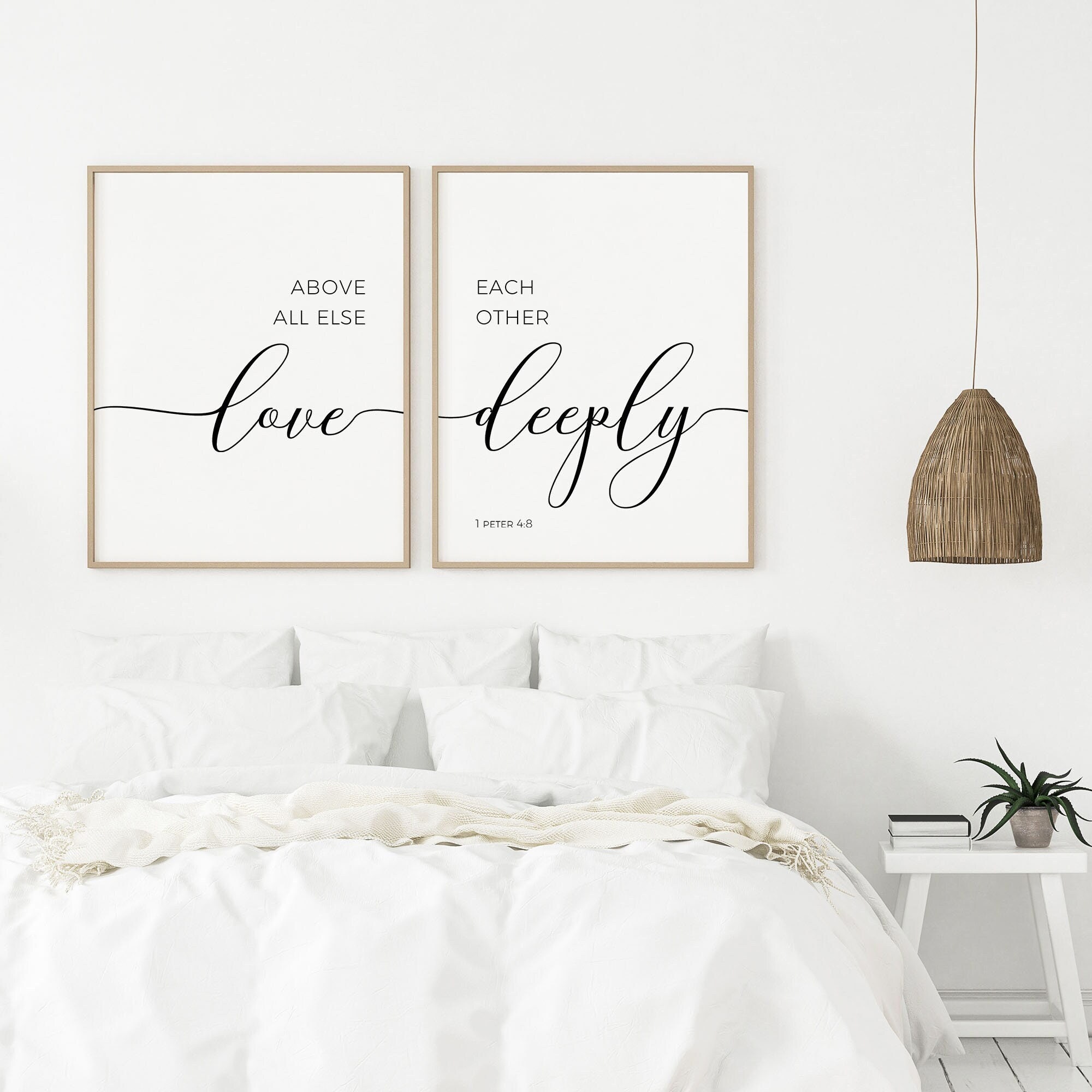 Above All Else Love Each Other Deeply, Christian Wall Art, Christian ...