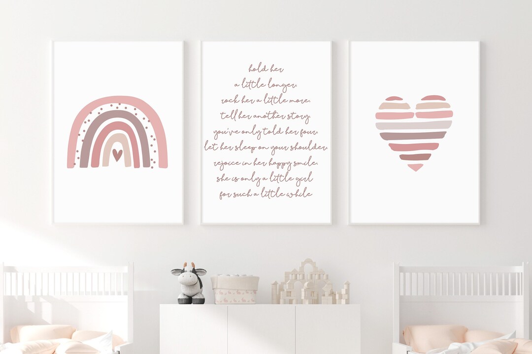 Hold Her a Little Longer, Nursery Wall Art Baby Girl Boho Nursery Decor ...