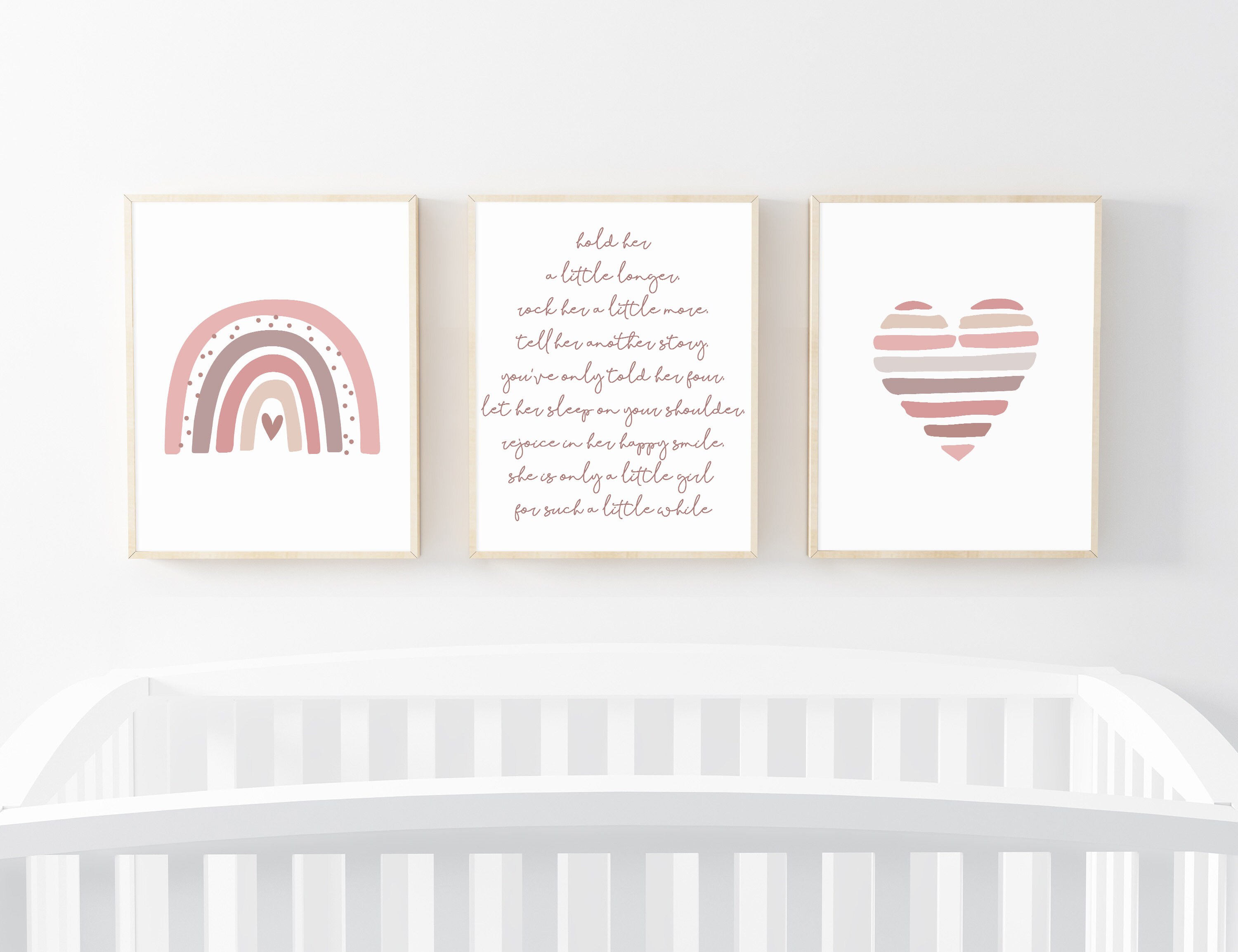 Hold Her a Little Longer Nursery Wall Art Girl Boho Pink - Etsy