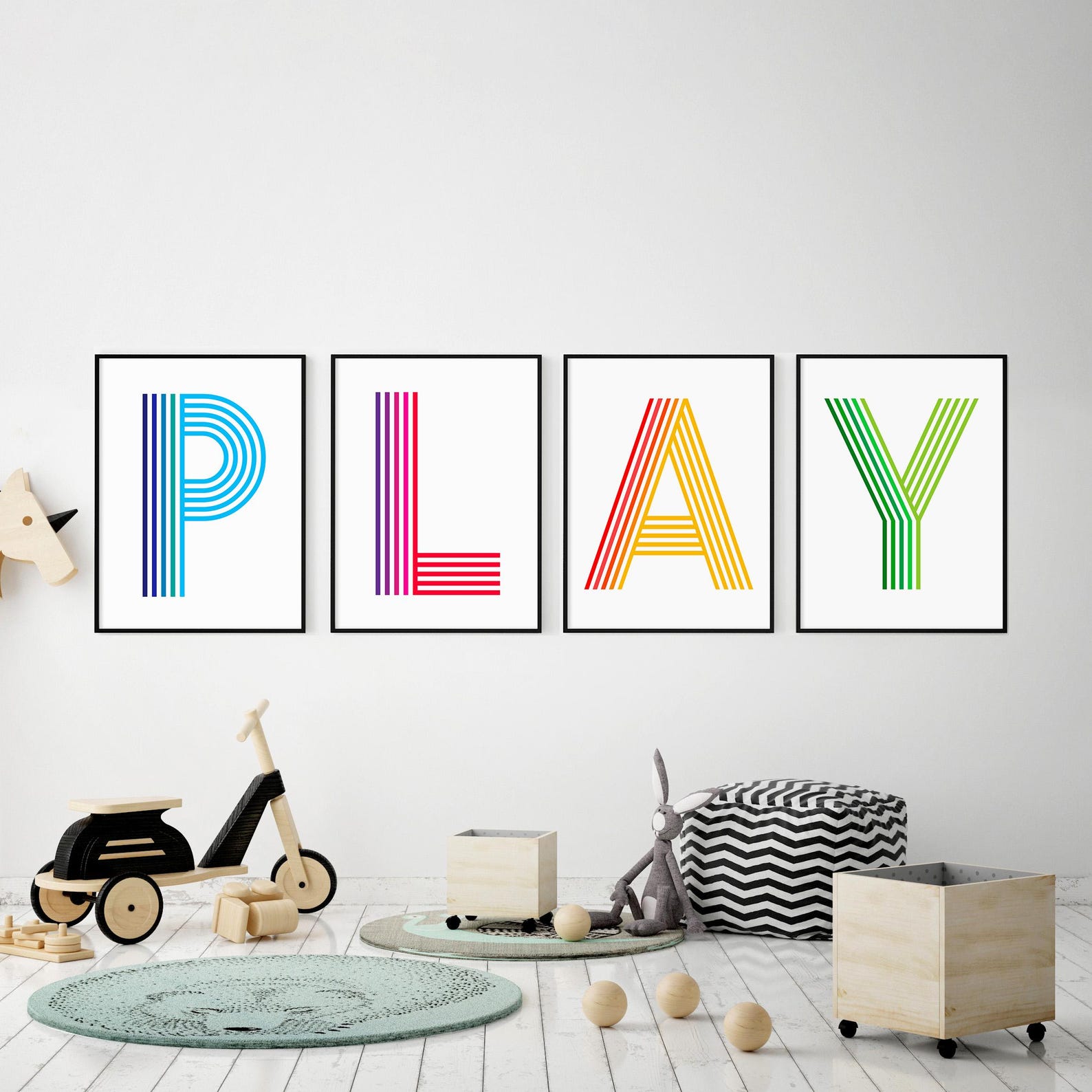 PLAY Print Digital Download, Playroom Wall Decor Printable, Playroom ...