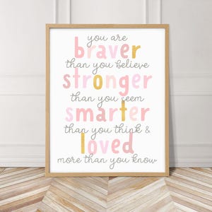 Winnie the Pooh Quote, You Are Braver Than You Believe, Girl Nursery ...