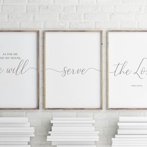 As for Me and My House We Will Serve the Lord, Bible Verse Print ...