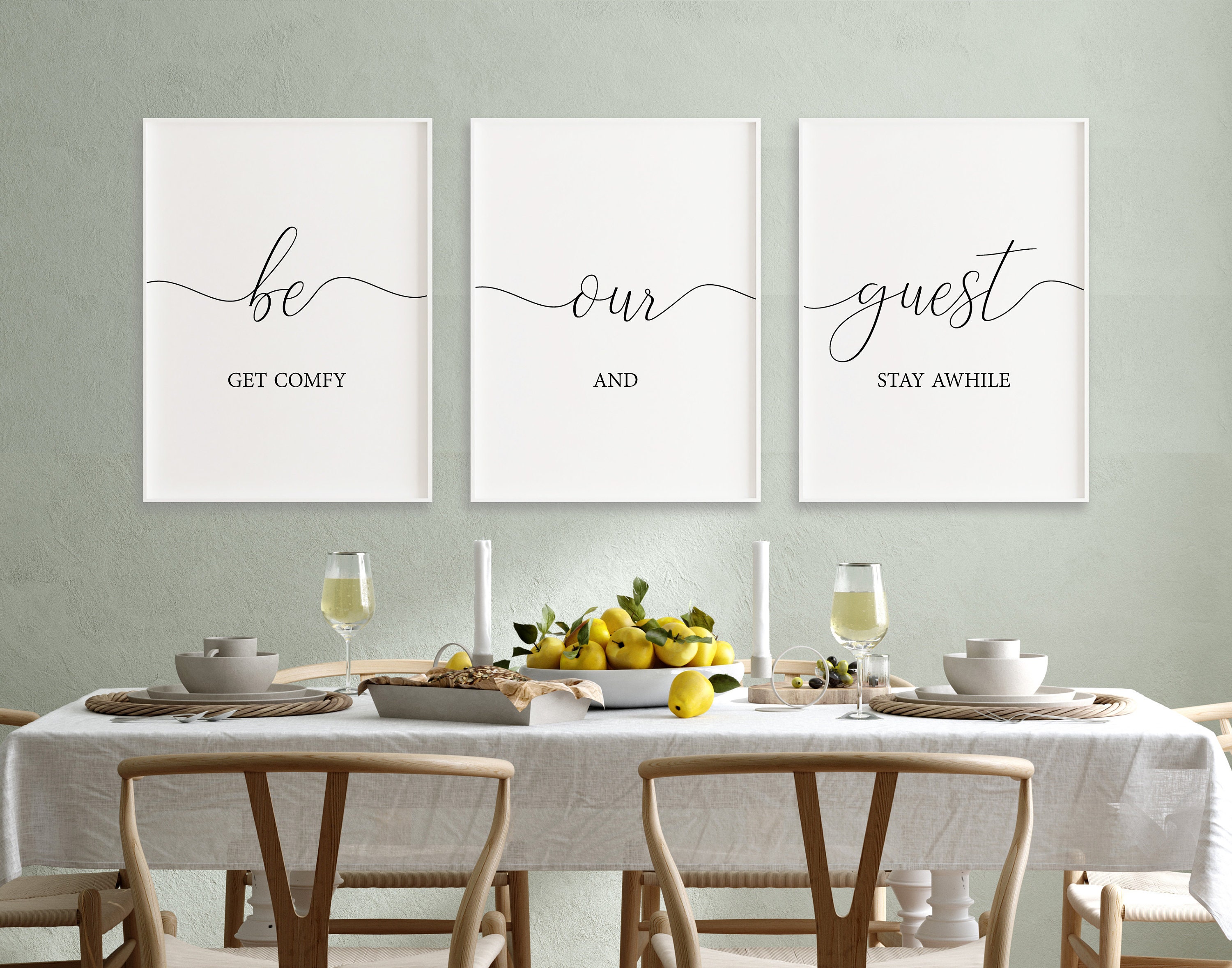 Be Our Guest Get Comfy and Stay Awhile, Guest Room Wall Decor Guest ...