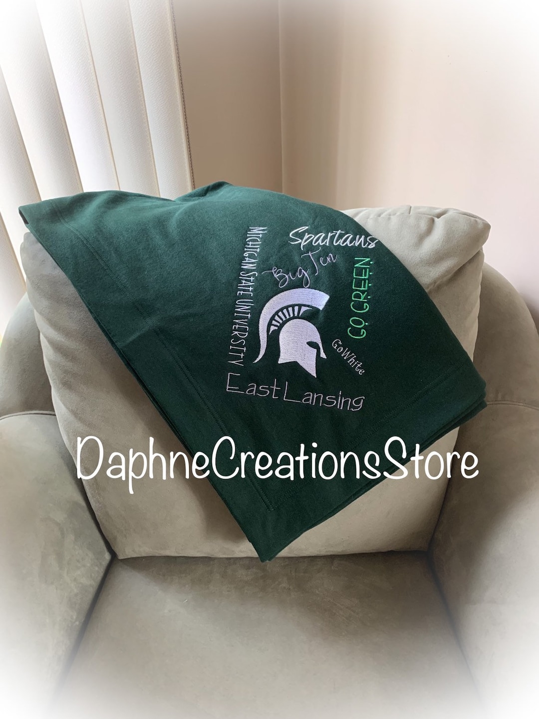 Embroidered Michigan State Blanket: Fleece Word Art Throw - Etsy