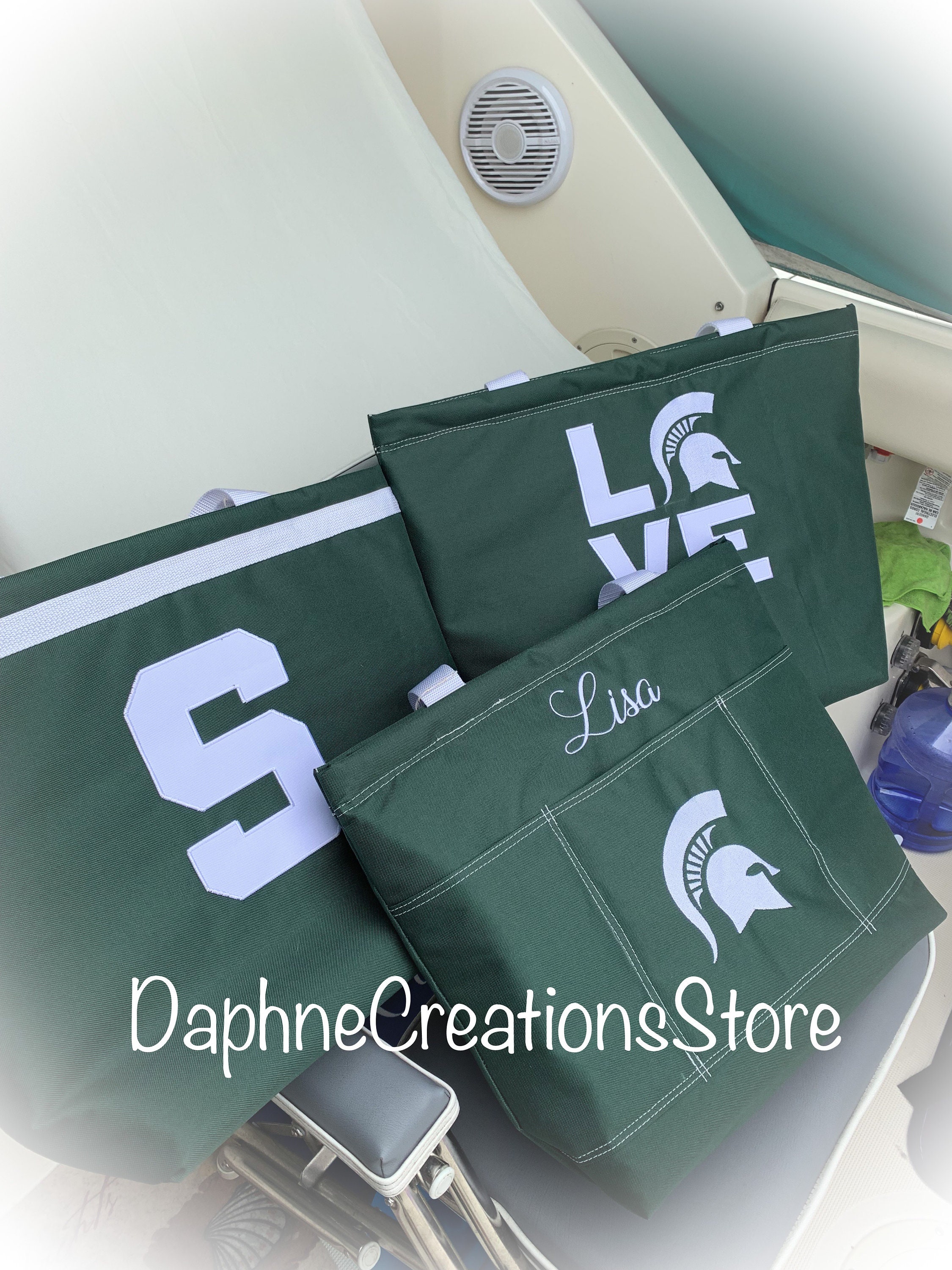 Michigan State LOVE Tote Bag Personalized Tote Handmade Tote - Etsy