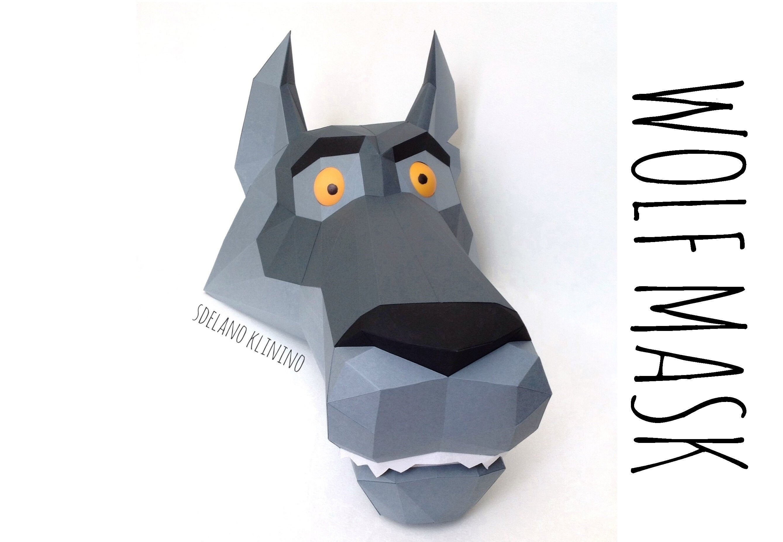 PAPERCRAFT WOLF MASK / wolf paper mask head / 3d papercraft | Etsy
