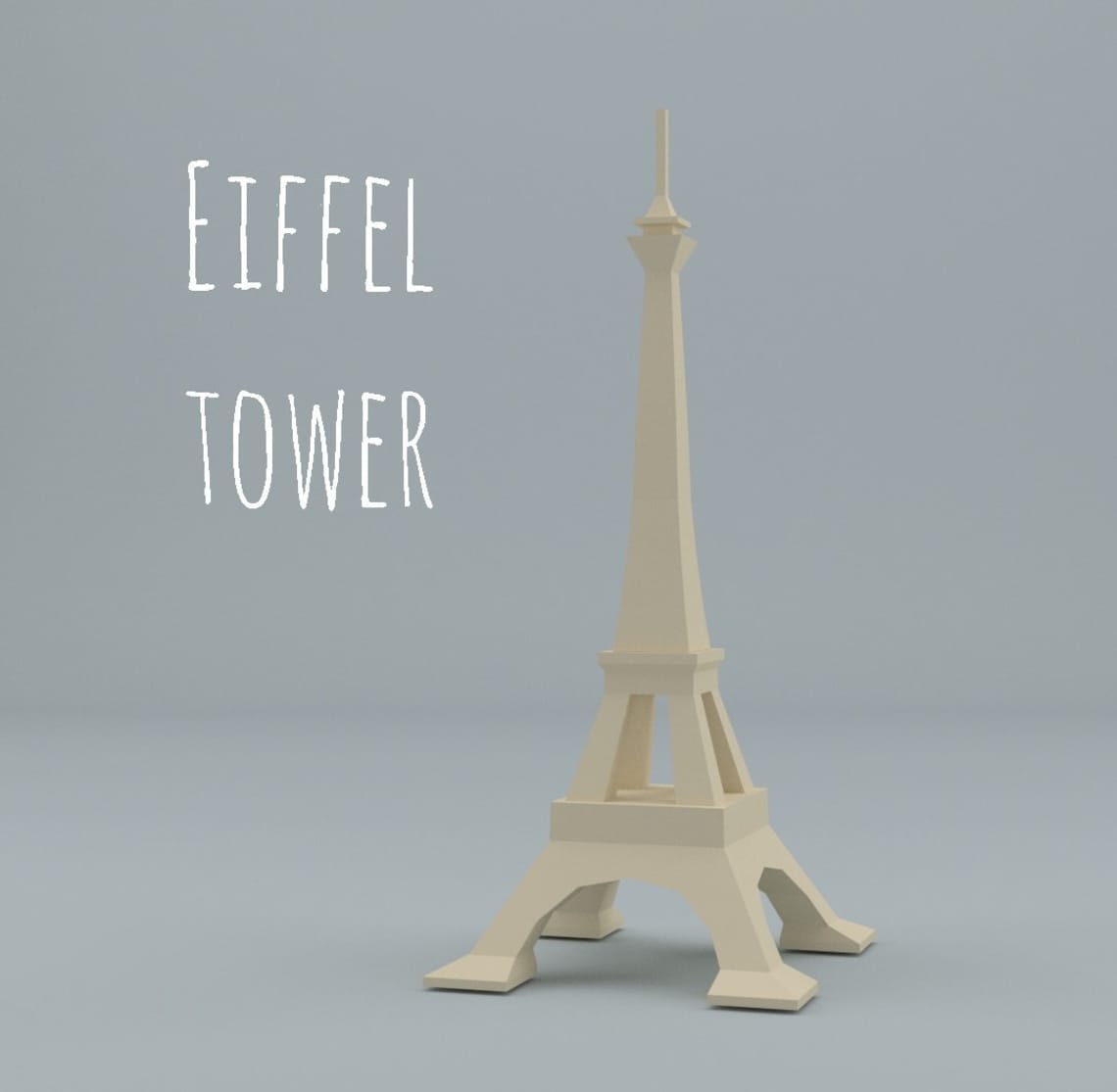 PAPERCRAFT Eiffel Tower Papercraft Template Cardboard Wall Etsy