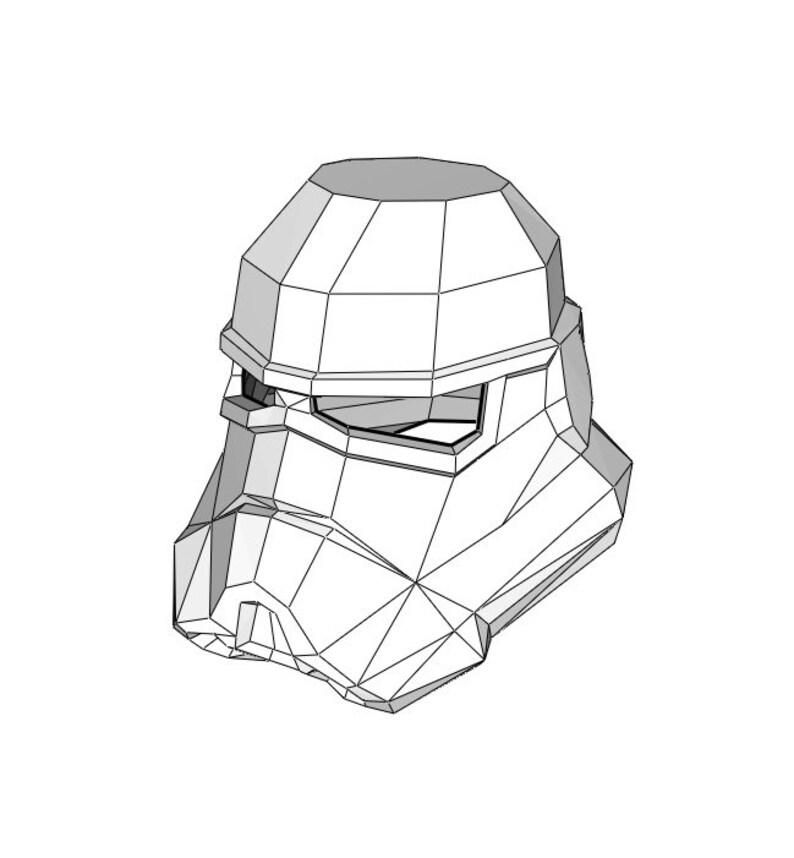 PAPERCRAFT Stormtrooper Helmet Template Instruction Etsy