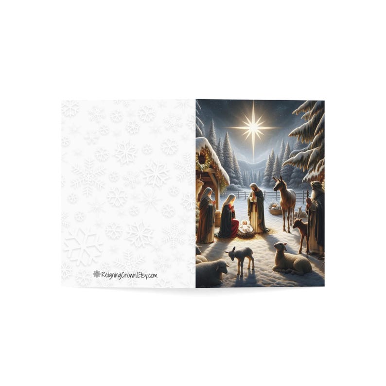 Nativity Christmas Cards: Manger Scene, Religious Greeting Card - Etsy