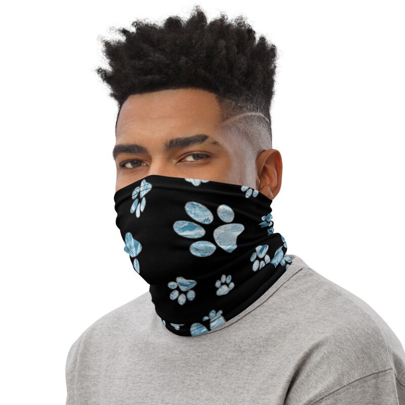 Blue Black Paw Print Face Mask / Face Mask / Face Mask Cover / - Etsy