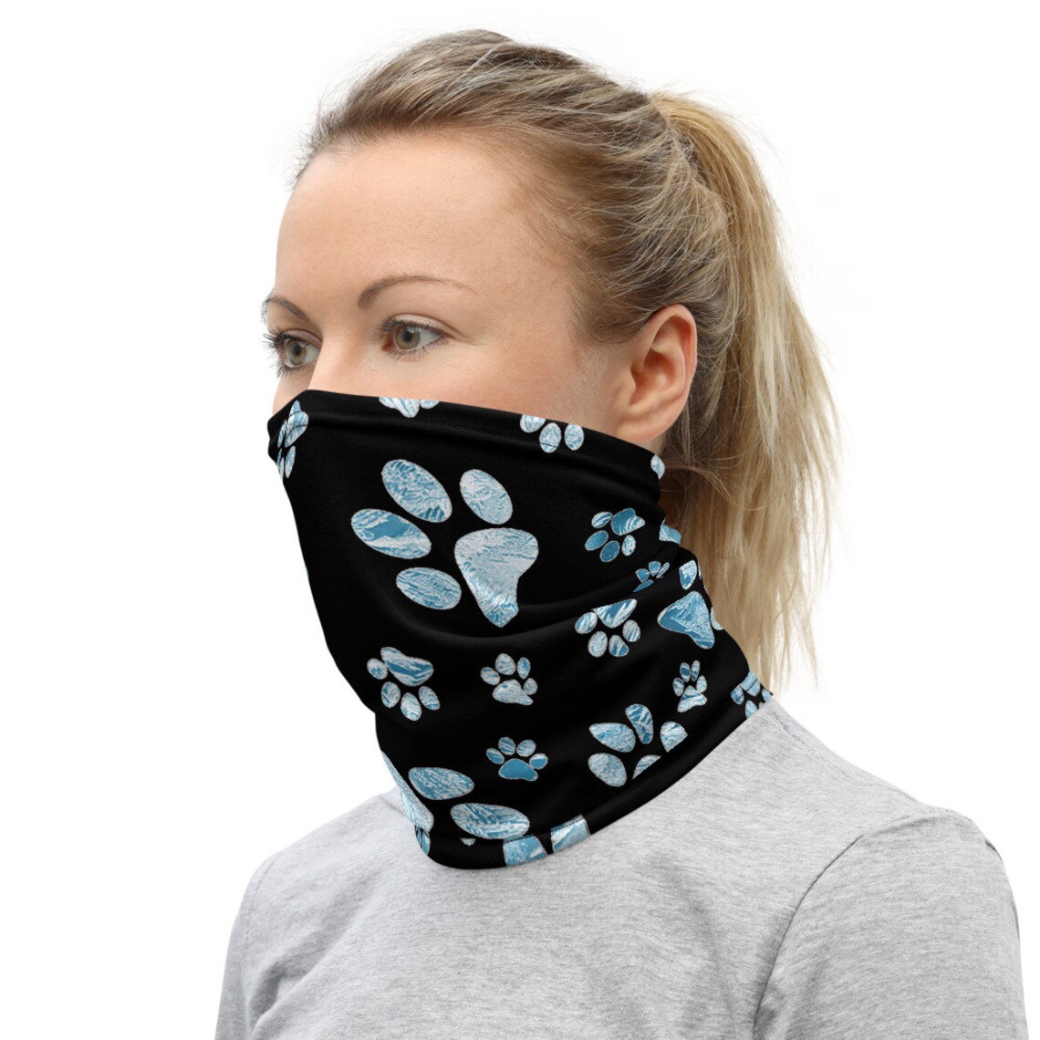 Blue Black Paw Print Face Mask / Face Mask / Face Mask Cover / - Etsy