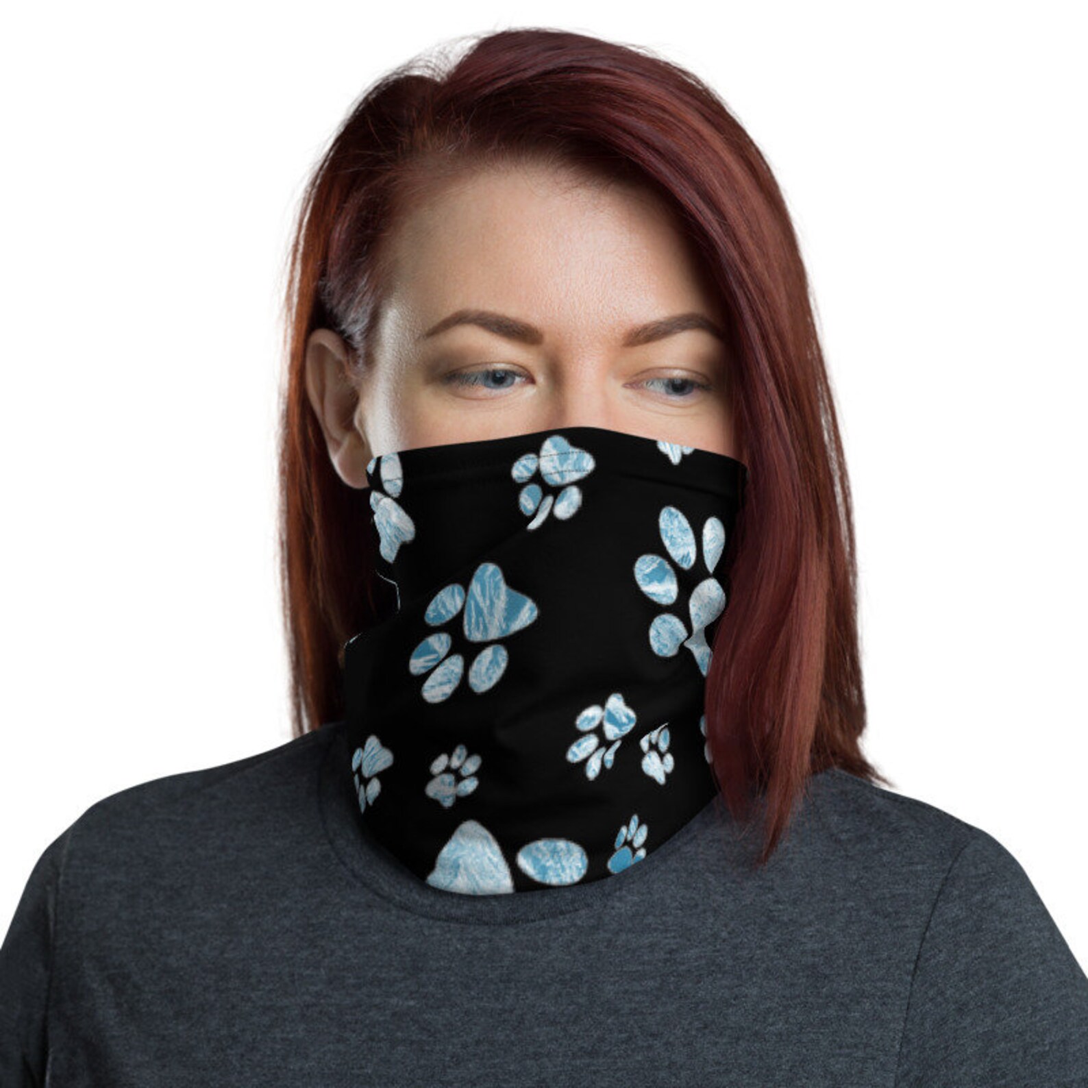 Blue Black Paw Print Face Mask / Face Mask / Face Mask Cover / - Etsy