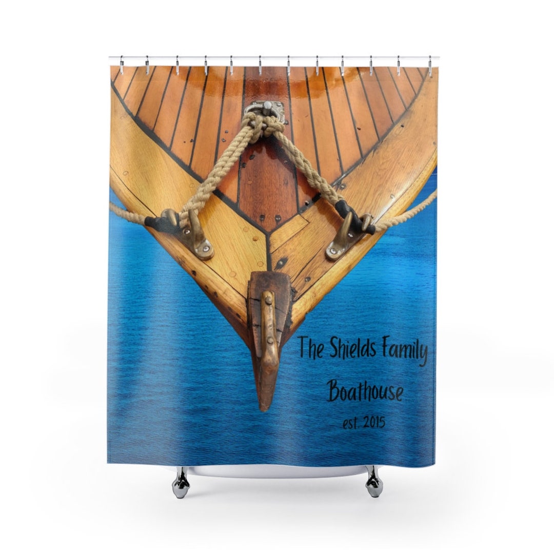 Personalized Boat Shower Curtain, Custom Shower Curtain, Sailing Shower ...