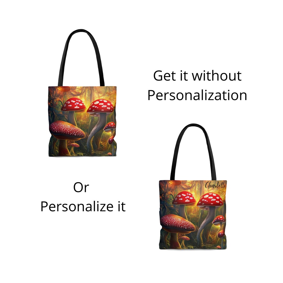 Personalized Mushroom Tote Bag, Mushroom Gifts, Mushroom Plant Bag ...