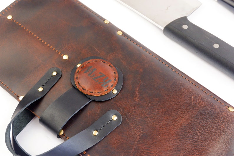 Personalized Leather Chefs Knife Roll Bags With 2 4 6 8 Slot - Etsy