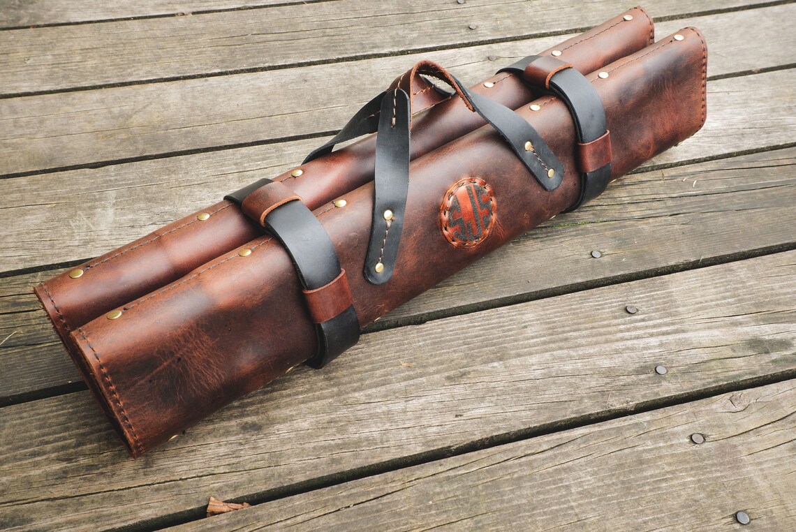 Folding Knife Leather Case for Collectors 10 Slots Tactical - Etsy