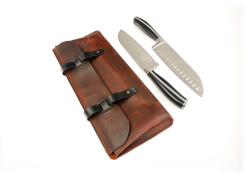 Personalized Leather Chefs Knife Roll Bags With 2 4 6 8 Slot - Etsy