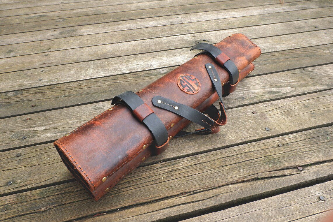 Folding Knife Leather Case for Collectors 10 Slots Tactical - Etsy