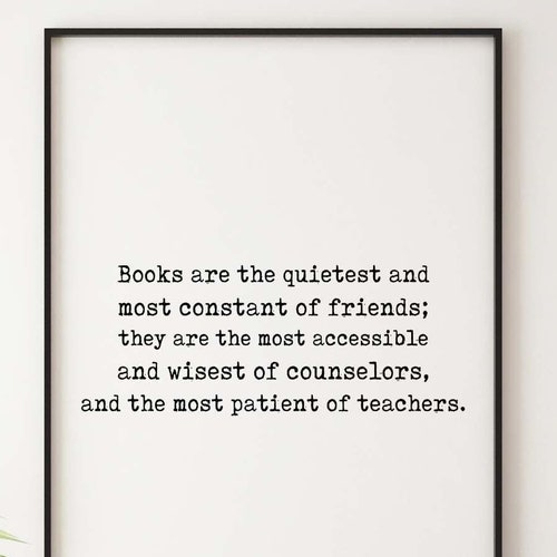 Books Are the Most Constant Friend Book Quote Decor Art Print - Etsy