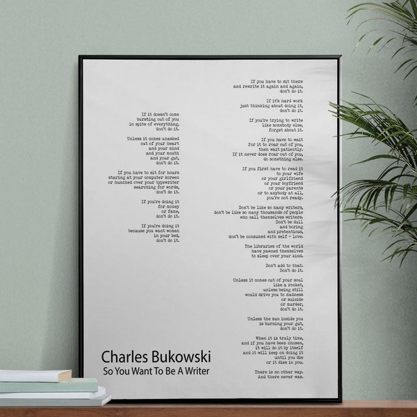 Bukowski Poem - Etsy
