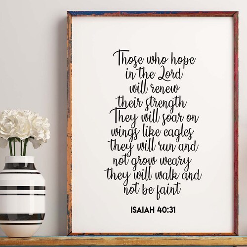 Isaiah 40:31 ESV Bible Verse Printable Wall Art Scripture | Etsy