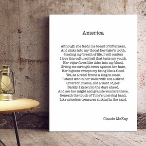 America Poem Claude Mckay Wall Art Print Unframed | Etsy