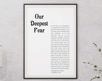 Our Deepest Fear Metal Print Our Deepest Fear Poem by - Etsy