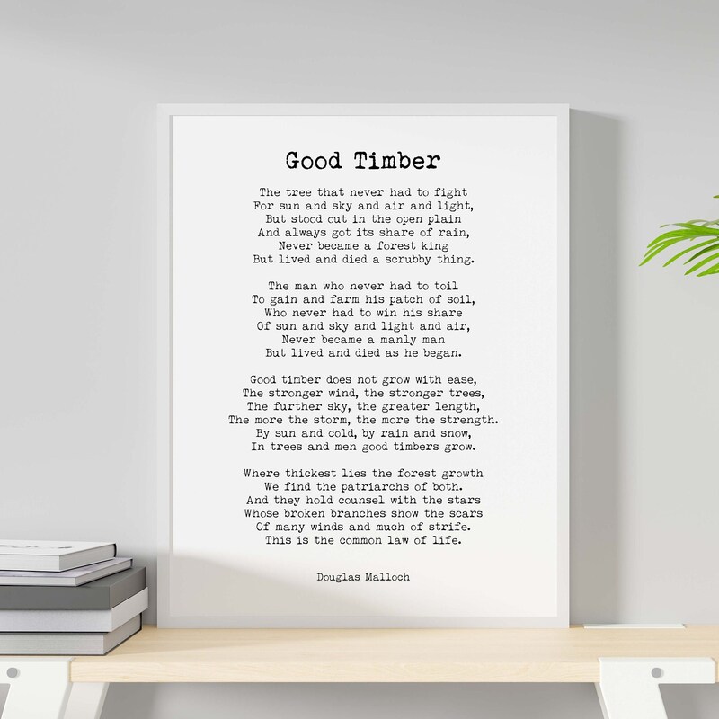 Good Timber Poem - Etsy