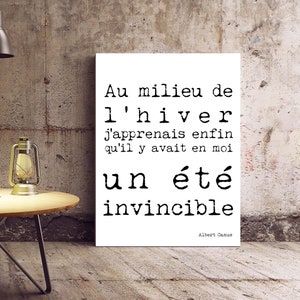 Albert Camus Quote Print in French Bedroom Decor, Office Decor ...