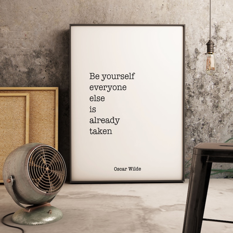 Oscar Wilde Be Yourself Print Life Quote Black and White - Etsy