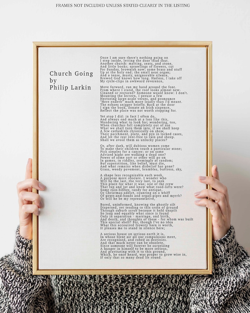Philip Larkin CHURCH GOING Poem Print Minimalist Black & - Etsy UK